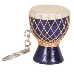 x8 drums x8-keych-bl djembe drum keychain - blue