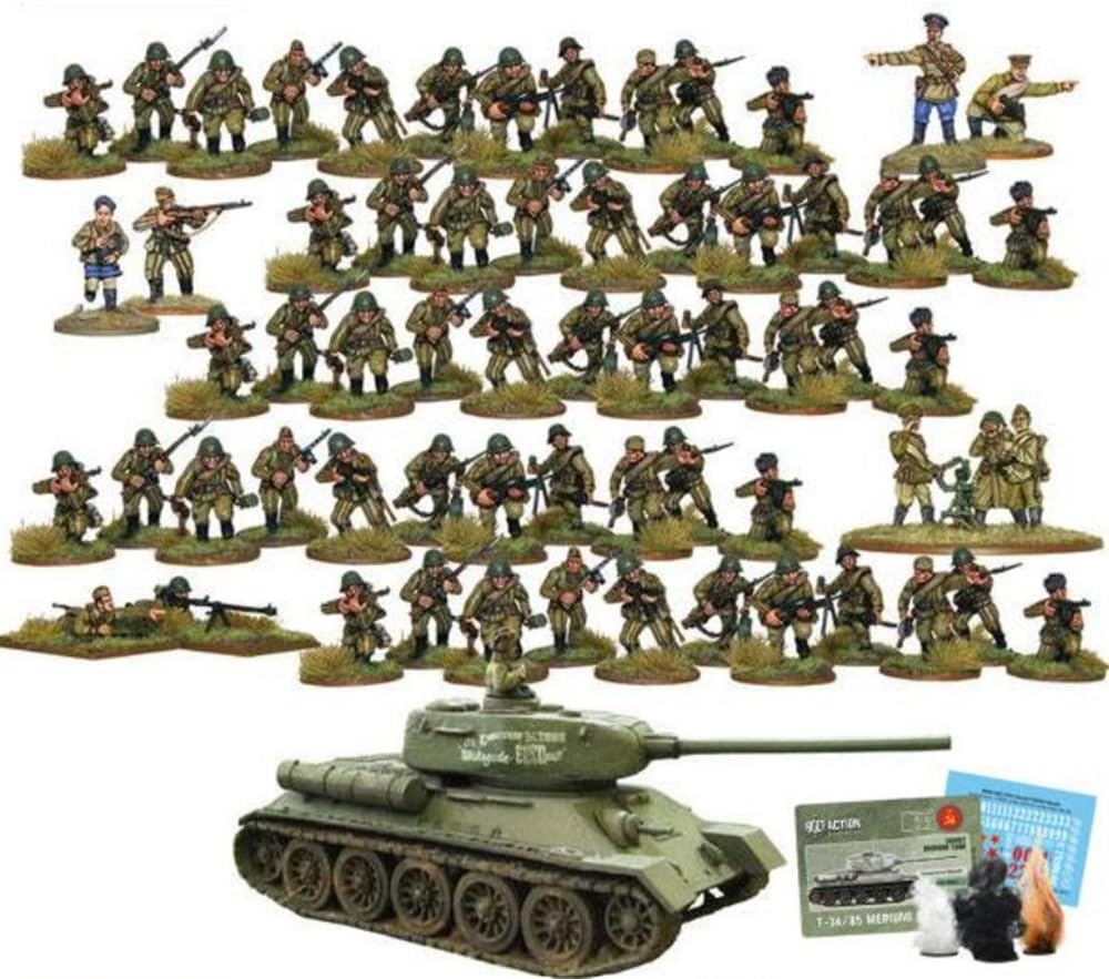 WarLord Bolt Action Soviet Army Starter Army Pack 1:56 WWII Military Wargaming Plastic Model Kit, Small