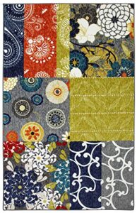 mohawk home new wave secret garden patchwork printed area rug, 5'x8', multicolor