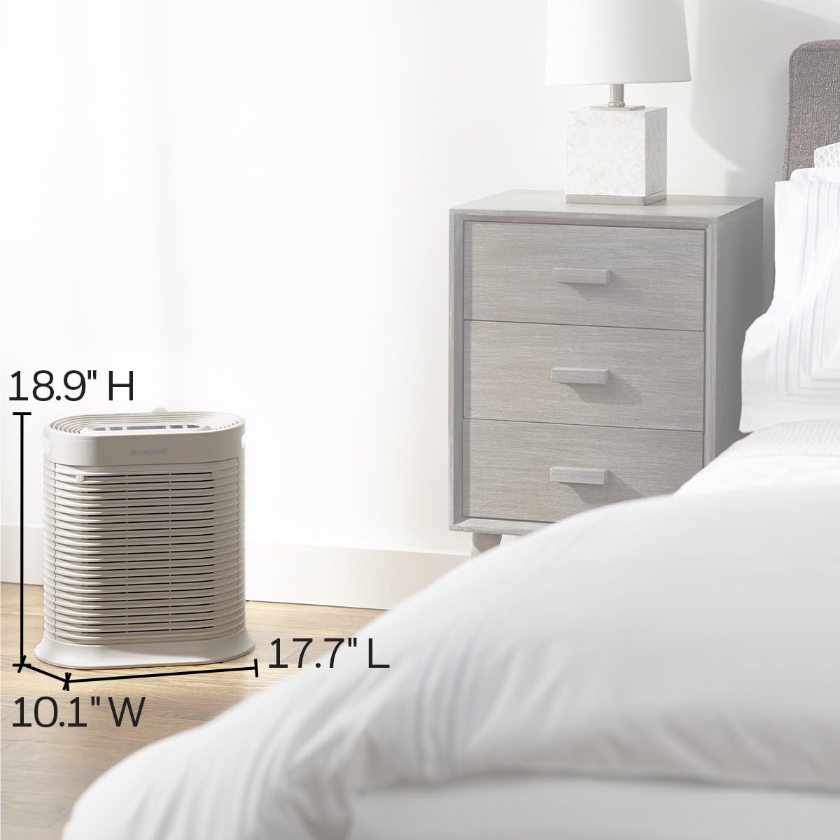 Honeywell HPA204 HEPA Air Purifier for Large Rooms - Microscopic Airborne Allergen+ Reducer, Cleans Up To 1500 Sq Ft in 1 Hour - Wildfire/Smoke, Pollen, Pet Dander, and Dust Air Purifier – White