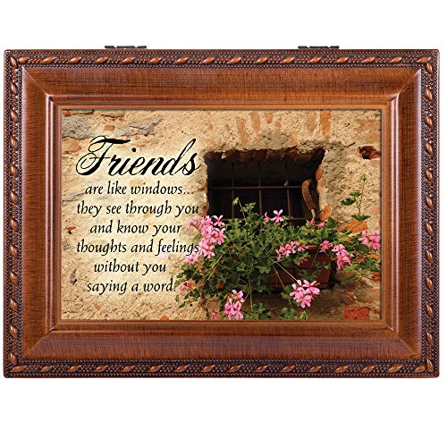 Cottage Garden Friends Woodgrain Music Box/Jewelry Box Plays Thats What Friends are for