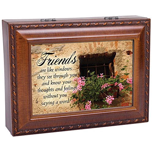 Cottage Garden Friends Woodgrain Music Box/Jewelry Box Plays Thats What Friends are for