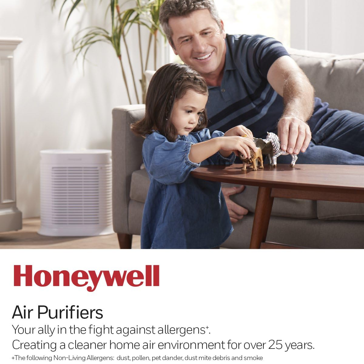 Honeywell HPA204 HEPA Air Purifier for Large Rooms - Microscopic Airborne Allergen+ Reducer, Cleans Up To 1500 Sq Ft in 1 Hour - Wildfire/Smoke, Pollen, Pet Dander, and Dust Air Purifier – White