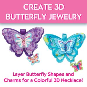 Creativity for Kids Butterfly Necklaces - Children's Jewelry Making Craft Kit - Makes 6 Necklaces