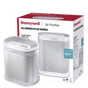 honeywell hpa204 hepa air purifier for large rooms - microscopic airborne allergen+ reducer, cleans up to 1500 sq ft in 1 hour - wildfire/smoke, pollen, pet dander, and dust air purifier – white