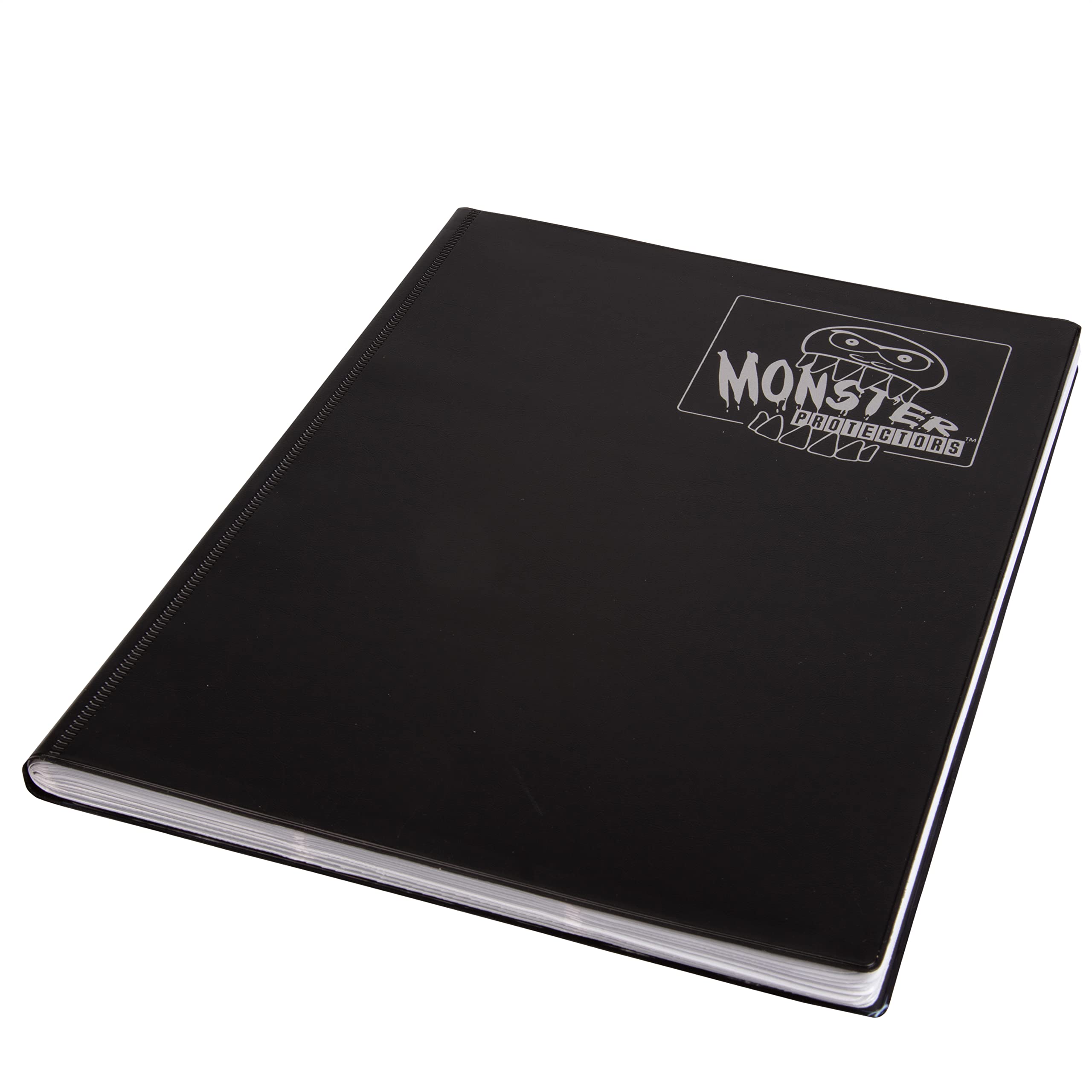 Monster Binder - 9 Pocket Trading Card Album - Matte Black w White Pages - Holds 360 Yugioh, Magic, and Pokemon Cards