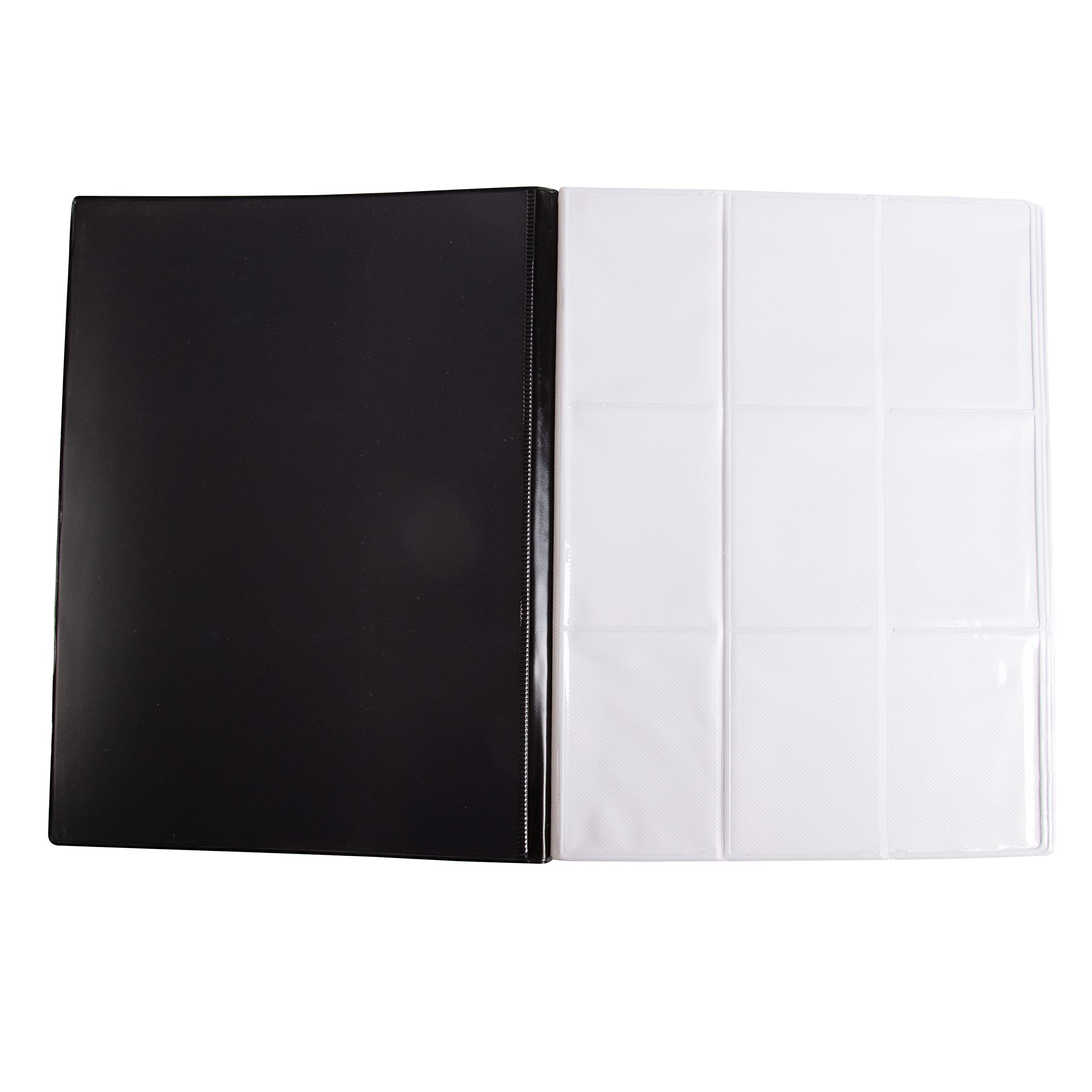 Monster Binder - 9 Pocket Trading Card Album - Matte Black w White Pages - Holds 360 Yugioh, Magic, and Pokemon Cards