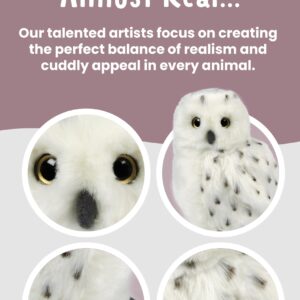 Living Nature Snowy Owl Stuffed Animal | Fluffy Owl | Soft Toy Gift for Kids | 7 inches