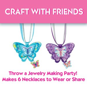 Creativity for Kids Butterfly Necklaces - Children's Jewelry Making Craft Kit - Makes 6 Necklaces