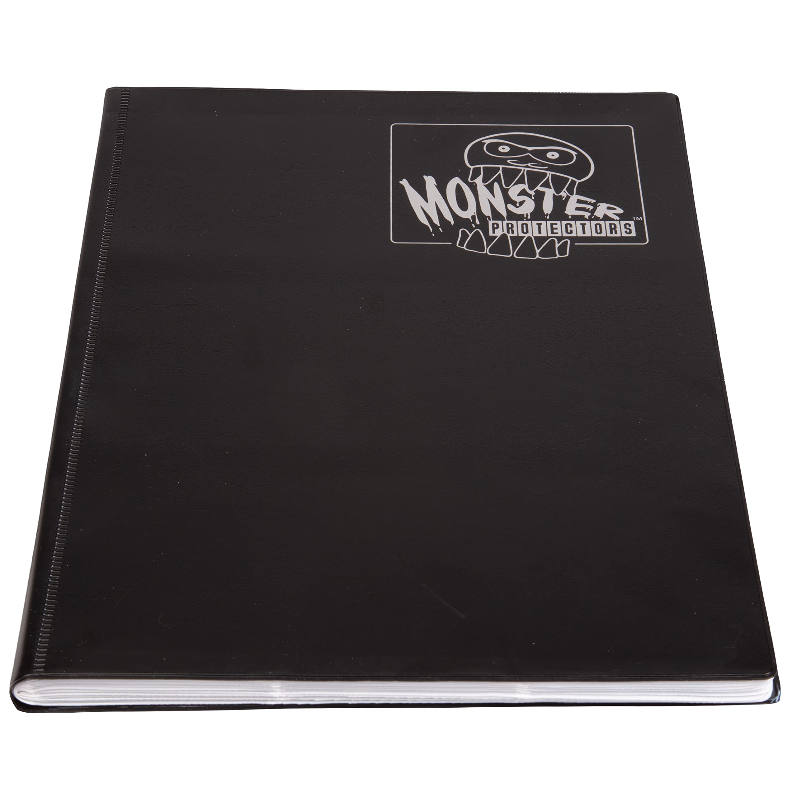 Monster Binder - 9 Pocket Trading Card Album - Matte Black w White Pages - Holds 360 Yugioh, Magic, and Pokemon Cards