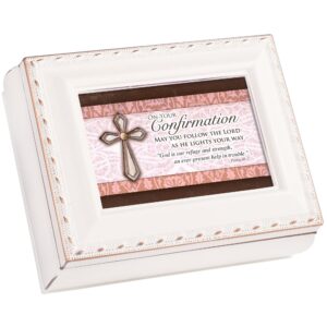 cottage garden confirmation follow ivory rope trim 4.5 x 3.5 tiny square jewelry keepsake box