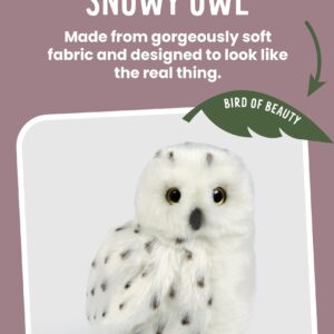 Living Nature Snowy Owl Stuffed Animal | Fluffy Owl | Soft Toy Gift for Kids | 7 inches