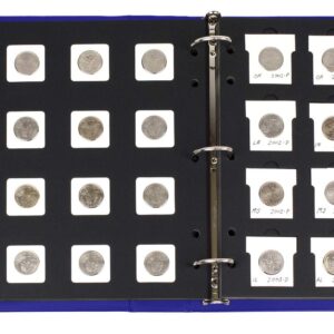 BCW 2x2 Slotted Paper Page for 3-Ring Binder | Black | Holds 12 Coin Flips | Fits Standard 8.5x11 Binders | Ideal for Coin Collection Storage | Paper and Coin Holders | 10 Ct