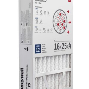 Honeywell Home MicroDefense AC Furnace Air Filter 16 x 25 x 4 MERV 12 (1 pk)