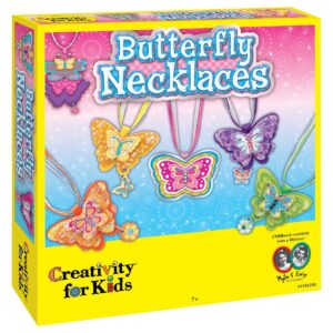 creativity for kids butterfly necklaces - children's jewelry making craft kit - makes 6 necklaces