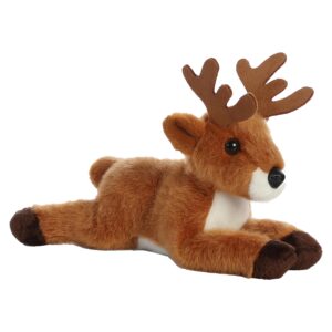 aurora® adorable mini flopsie™ deer stuffed animal - playful ease - timeless companions - brown 8 inches