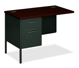 hon metro classic charcoal finish laminate left return with 1 box/1 file drawer, 42"w, mahogany