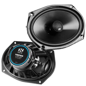 nvx® nsp69 6x9 car speakers, 900w max, 300w rms, 2-way coaxial w/silk dome tweeters & built-in x-overs, easy to install in cars/trucks/doors (pair)