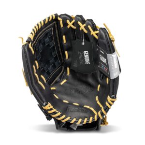 Franklin Sports Throw Baseball Gloves - Pro Flex Men's Adult Outfield Right Hand Mitt - Black - 13"