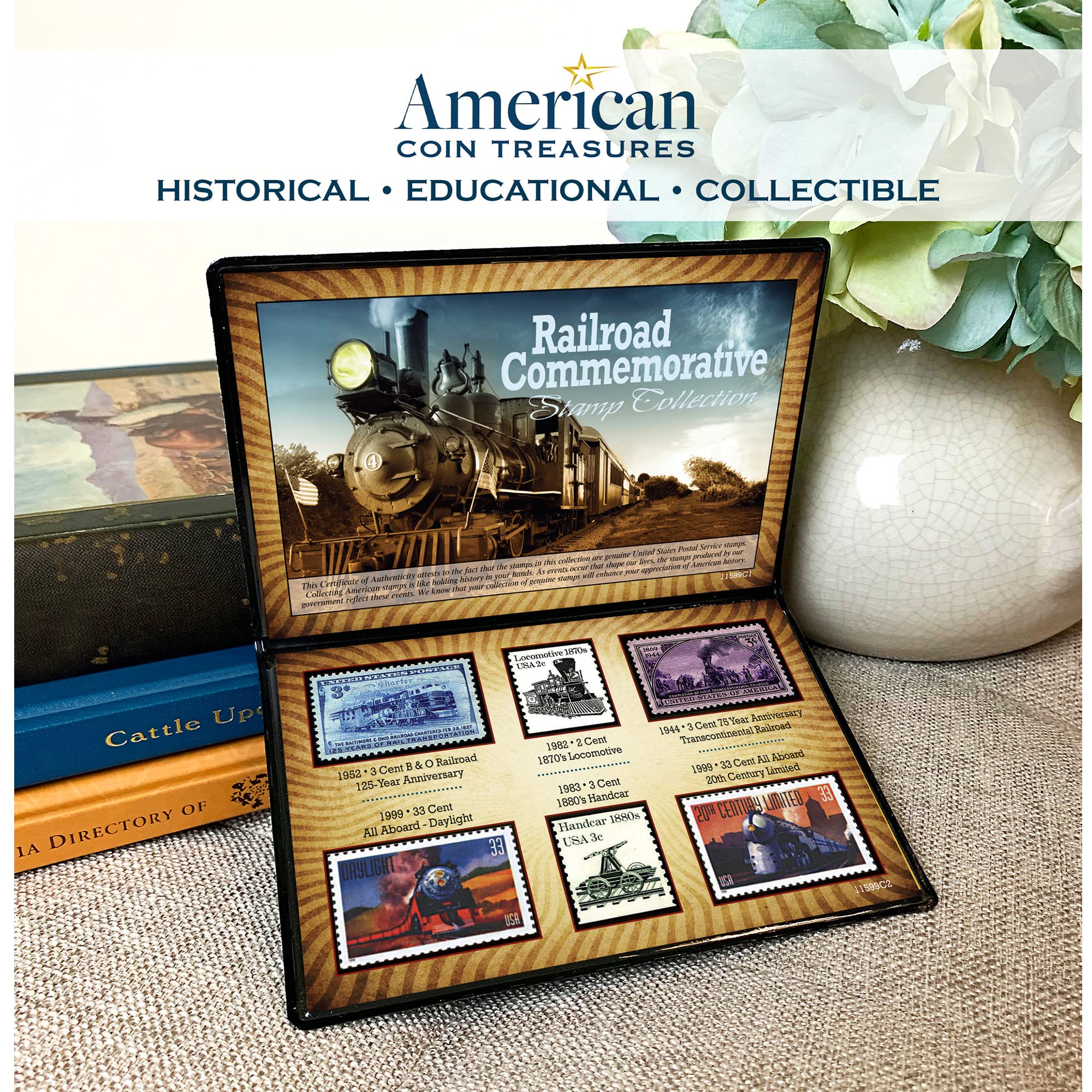 American Coin Treasures Railroad Commemorative Stamp Collection