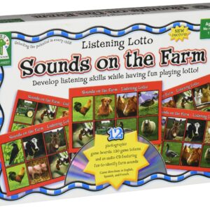 Listening Lotto: Sounds on the Farm Educational Board Game 1.5 inches tall