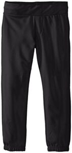 easton zone softball pant | girl's | medium | black | 2020 |low-rise waistband with draw cord, set-in back pockets