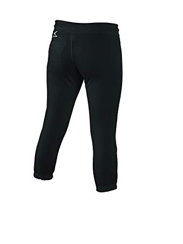 EASTON ZONE Softball Pant | Girl's | Medium | Black | 2020 |Low-Rise Waistband With Draw Cord, Set-In Back Pockets