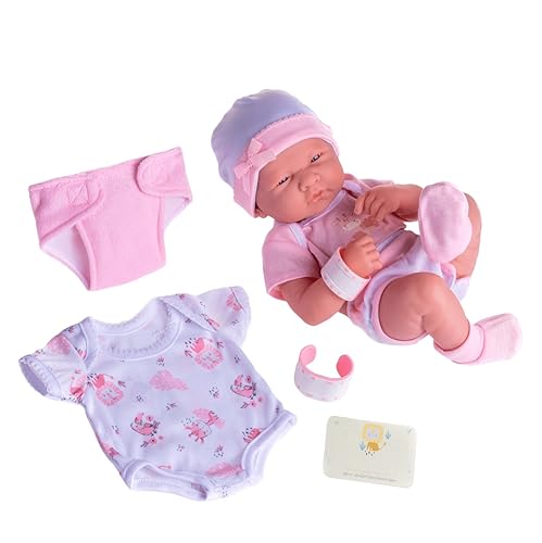 8 piece Layette Baby Doll Gift Set | JC Toys - La Newborn Nursery | 14" Life-Like Doll w/ Accessories | Pink | Ages 2+