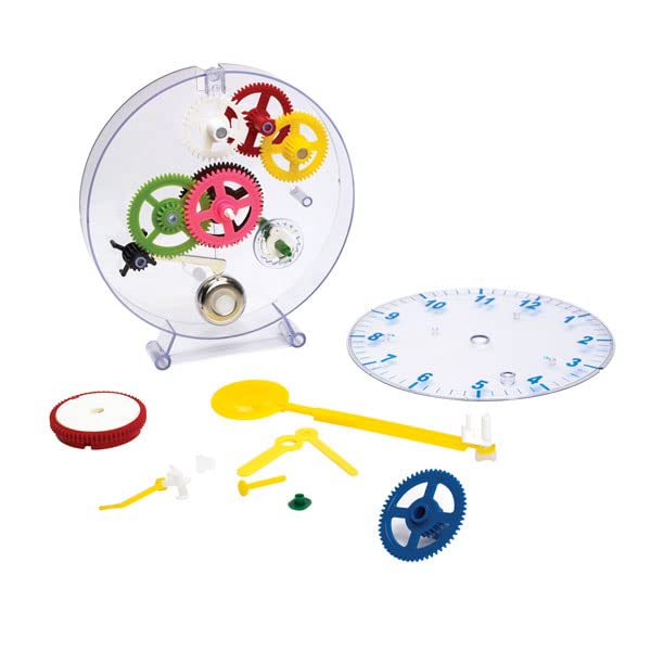 Happy Puzzle Company The Amazing Clock Kit - Construct your own colorful real working clock. Educational toy that teaches how clocks work, and doubles as an actual wind-up clock.