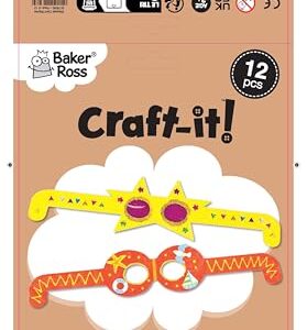 Baker Ross Design Your Own Glasses, Blanks for Kids to Paint and Decorate for Arts and Crafts Activities (Pack of 12), 35cm, White (ET608)