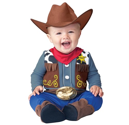 InCharacter Wee Wrangler Infant/Toddler Costume, Large (18-2T) Blue/Brown