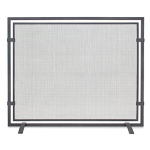 pilgrim home & hearth 18251 sinclair single panel fireplace screen, natural iron 39”w x 31”h, 21 lbs