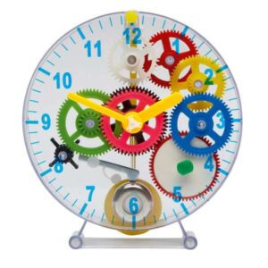 Happy Puzzle Company The Amazing Clock Kit - Construct your own colorful real working clock. Educational toy that teaches how clocks work, and doubles as an actual wind-up clock.