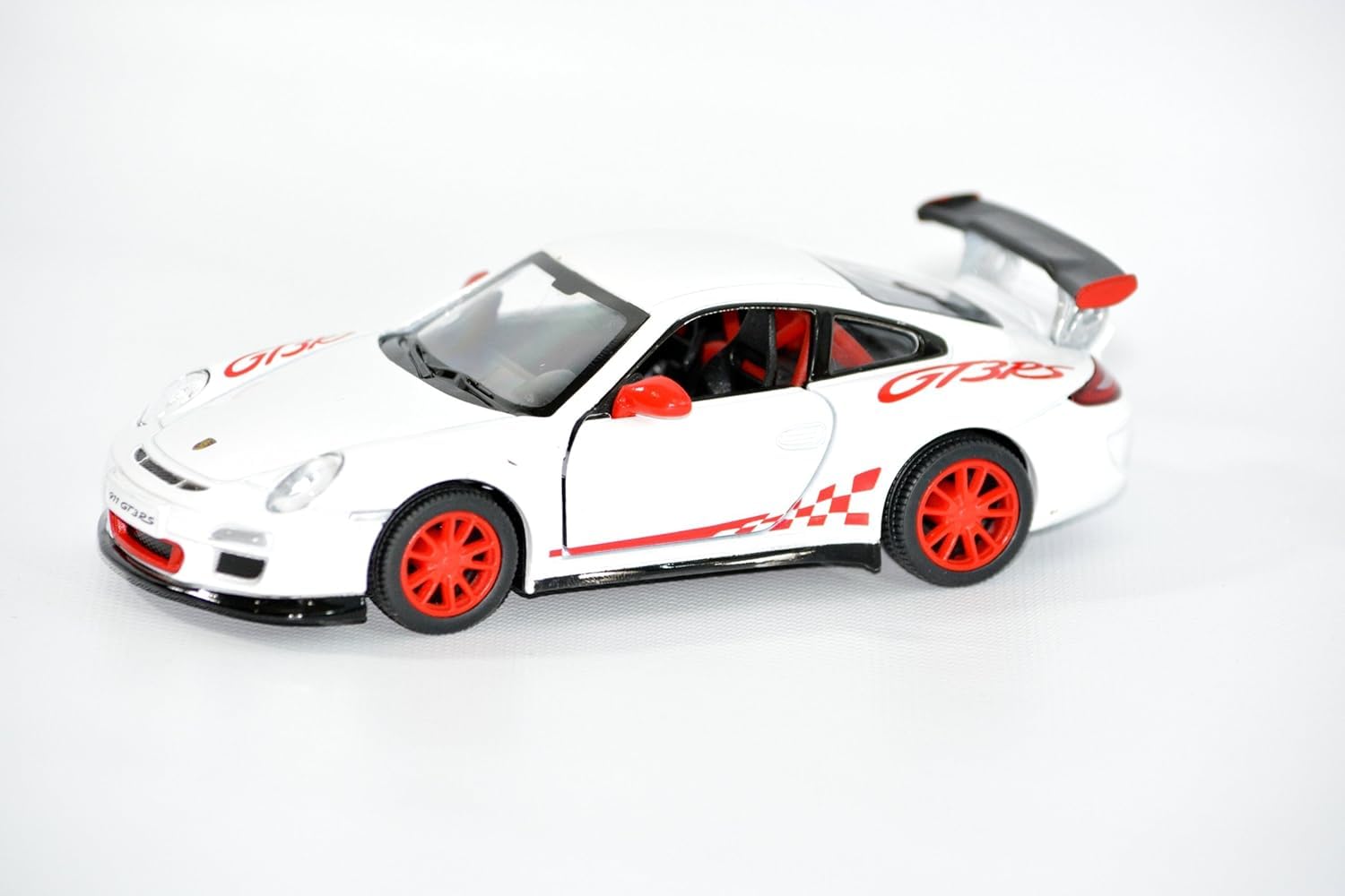 KiNSMART Porsche 911 GT3 RS SetOf4 1:36 Scale 5" Die Cast Model Toy Super Sports Car White/Orange/Silver/Black