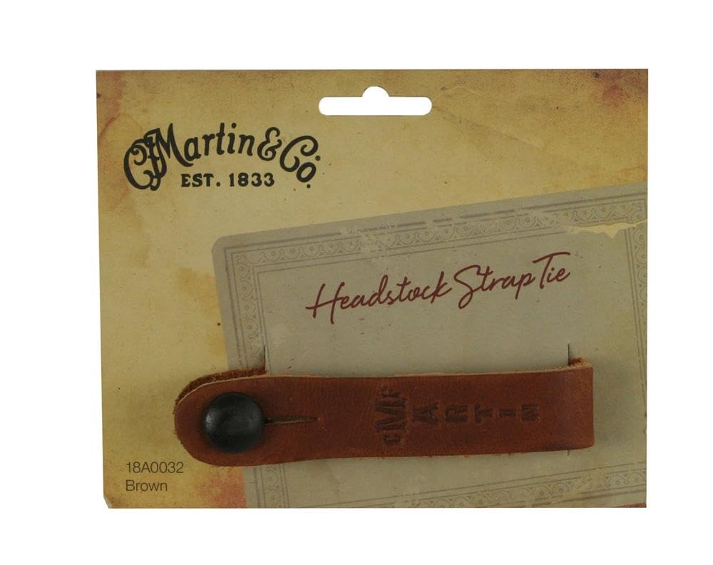 C.F. Martin & Co 18A0032 Guitar Leather Head Stock Strap Tie, Brown