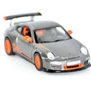 KiNSMART Porsche 911 GT3 RS SetOf4 1:36 Scale 5" Die Cast Model Toy Super Sports Car White/Orange/Silver/Black