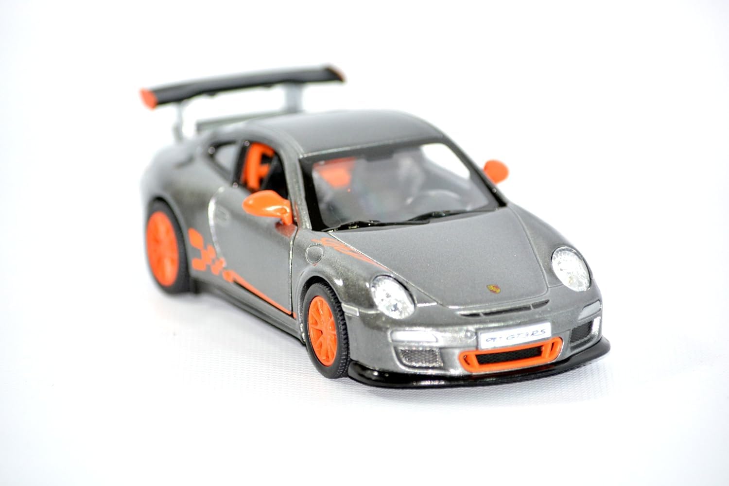 KiNSMART Porsche 911 GT3 RS SetOf4 1:36 Scale 5" Die Cast Model Toy Super Sports Car White/Orange/Silver/Black