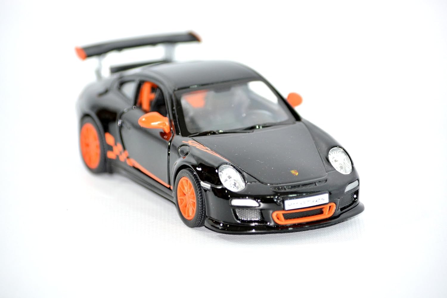 KiNSMART Porsche 911 GT3 RS SetOf4 1:36 Scale 5" Die Cast Model Toy Super Sports Car White/Orange/Silver/Black