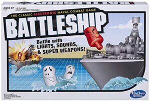 hasbro gaming battleship electronic board game, strategy board games for kids, family games for 1-2 players, electronic battle games, ages 8 and up