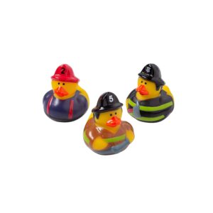 firefighter rubber duckies (set of 12 ducks) fire party favors and supplies