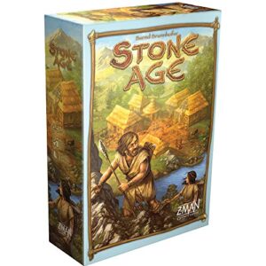 stone age board game - engaging worker placement strategy for civilization building! fun family game for kids and adults, ages 10+, 2-4 players, 60-90 minute playtime, made by z-man games