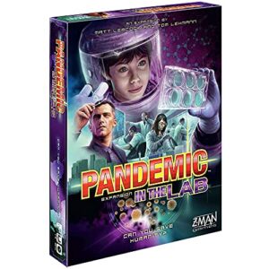 pandemic in the lab board game expansion | family, strategy, cooperative board game | ages 8+ | 1 to 6 players | average playtime 45 minutes | made by z-man games