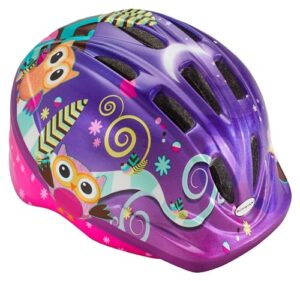 schwinn classic toddler bike helmet for boys girls age 3-5 years old, suggested fit 48-52 cm, dial fit, full range padding, extended lower shell, integrated visor, crazy owl