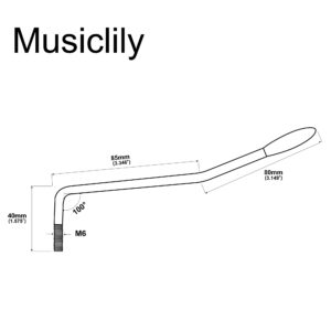 Musiclily 6mm Thread Tremolo Arm Whammy Bar for Strat Style Electric Guitar, Chrome with Black Tip