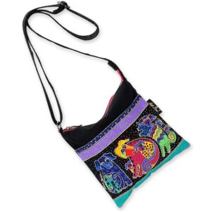 laurel burch `dog and doggies` cross body bag