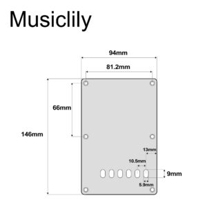 Musiclily Guitar Back Plate Tremolo Cavity Cover Backplate for China Made Squier Guitar Parts,1Ply White