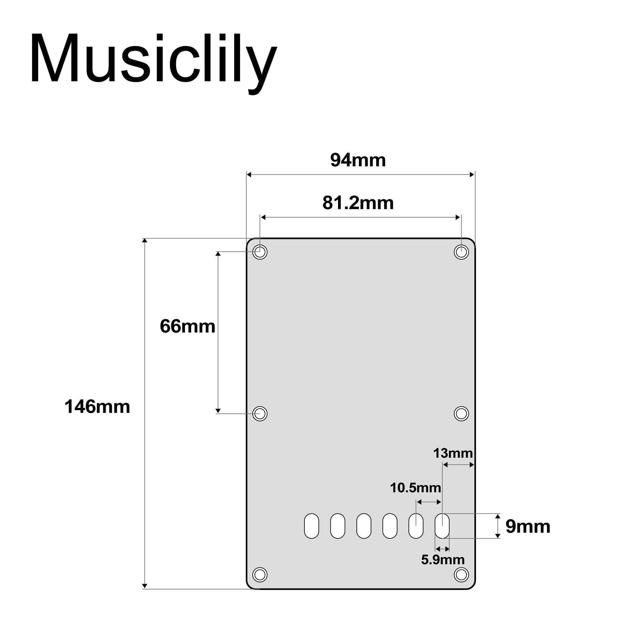 Musiclily Guitar Back Plate Tremolo Cavity Cover Backplate for China Made Squier Guitar Parts,1Ply White