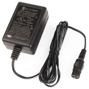 lotfancy scooter battery charger for razor e90, powerrider 360, jr. electric wagon, boreem tankman, minimoto submersible cruiser, 12v 1a, 3-prong inline connector, replacement w13111401014