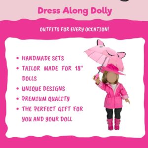 Dress Along Dolly 6pc Soccer Uniform Outfit w Soccer Ball-18 Doll Clothes & Accessories Compatible w American Girl Dolls-Set Includes Jersey, Shorts, Socks, Cleats, Sports Bag, & Ball-Gifts for Girls