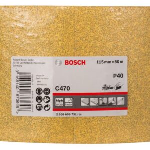 Bosch Pro Best for Wood and Paint Sanding Roll for Wood and Paint (115 mm, 50 m, 40 Grit, C470)